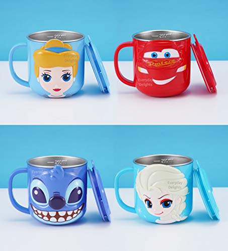 Everyday Delights Lightning McQueen Red Stainless Steel Insulated 3D Cup with Lid, 250ml