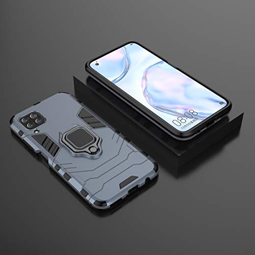 EasyLifeGo for Huawei P40 lite/Huawei Nova 7i Kickstand Case with Tempered Glass Screen Protector [2 Pieces], Hybrid Heavy Duty Armor Dual Layer Anti-Scratch Case Cover, Blue