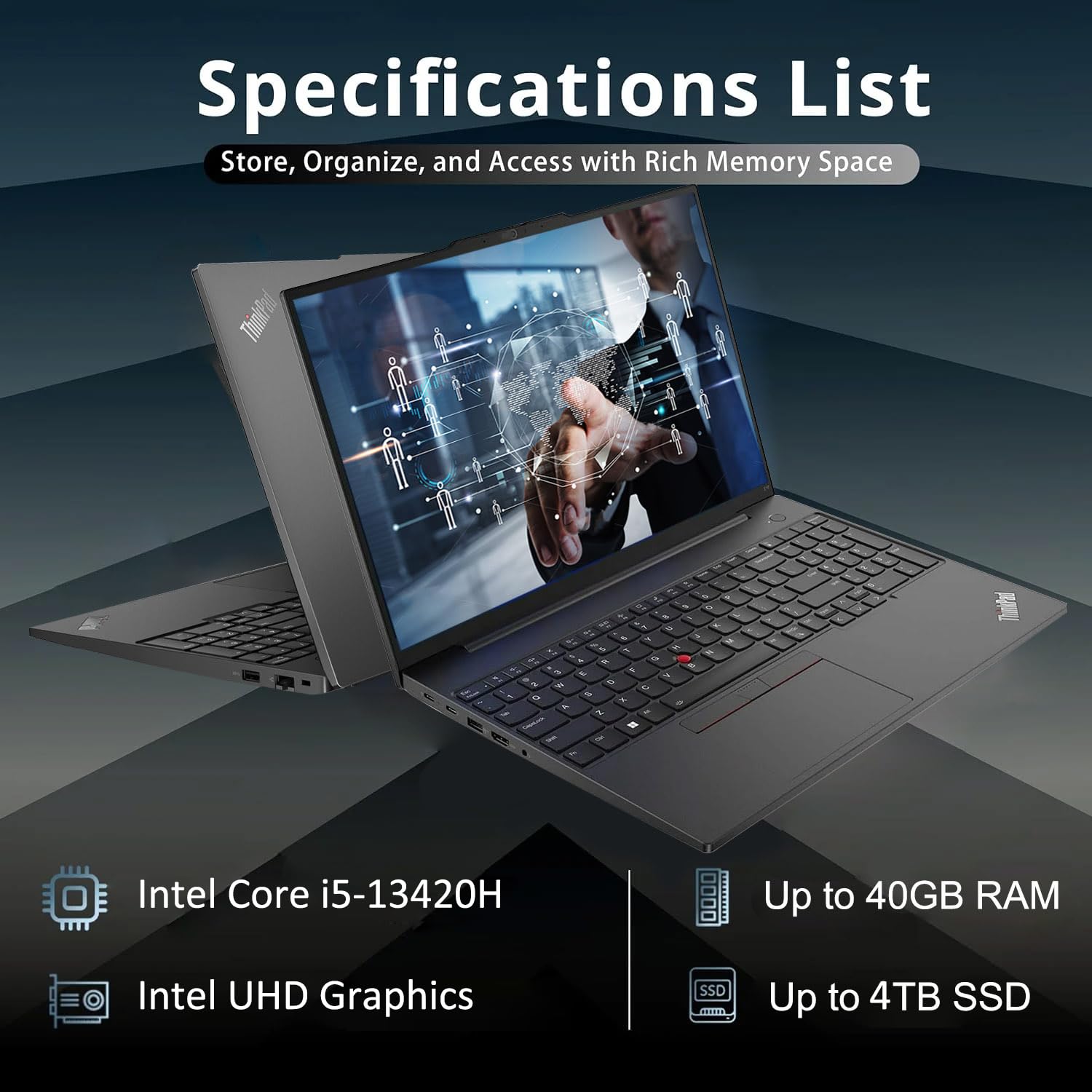 Lenovo ThinkPad E16 16" FHD+ Business Laptop Computer, 13th Gen Intel Octa-Core i5-13420H (Beat i7-1355U), 8GB DDR4 RAM, 512GB PCIe SSD, WiFi 6, Backlit Keyboard, Thunderbolt4, Windows 11 Pro, AZ-XUT