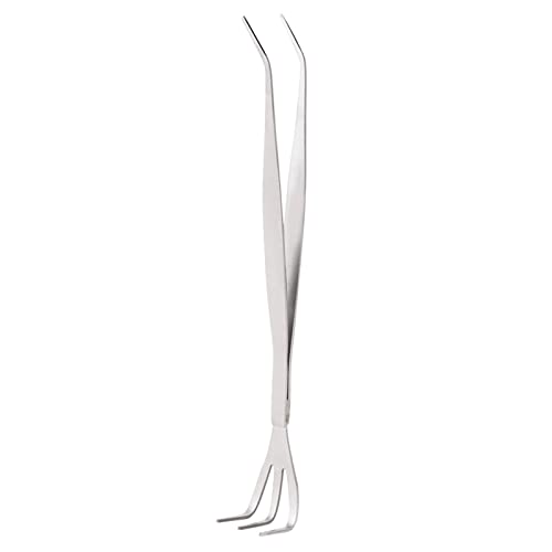 2-in-1 Ergonomic Stainless Steel Root Rake Bonsai Tweezers Soil Farming Tool