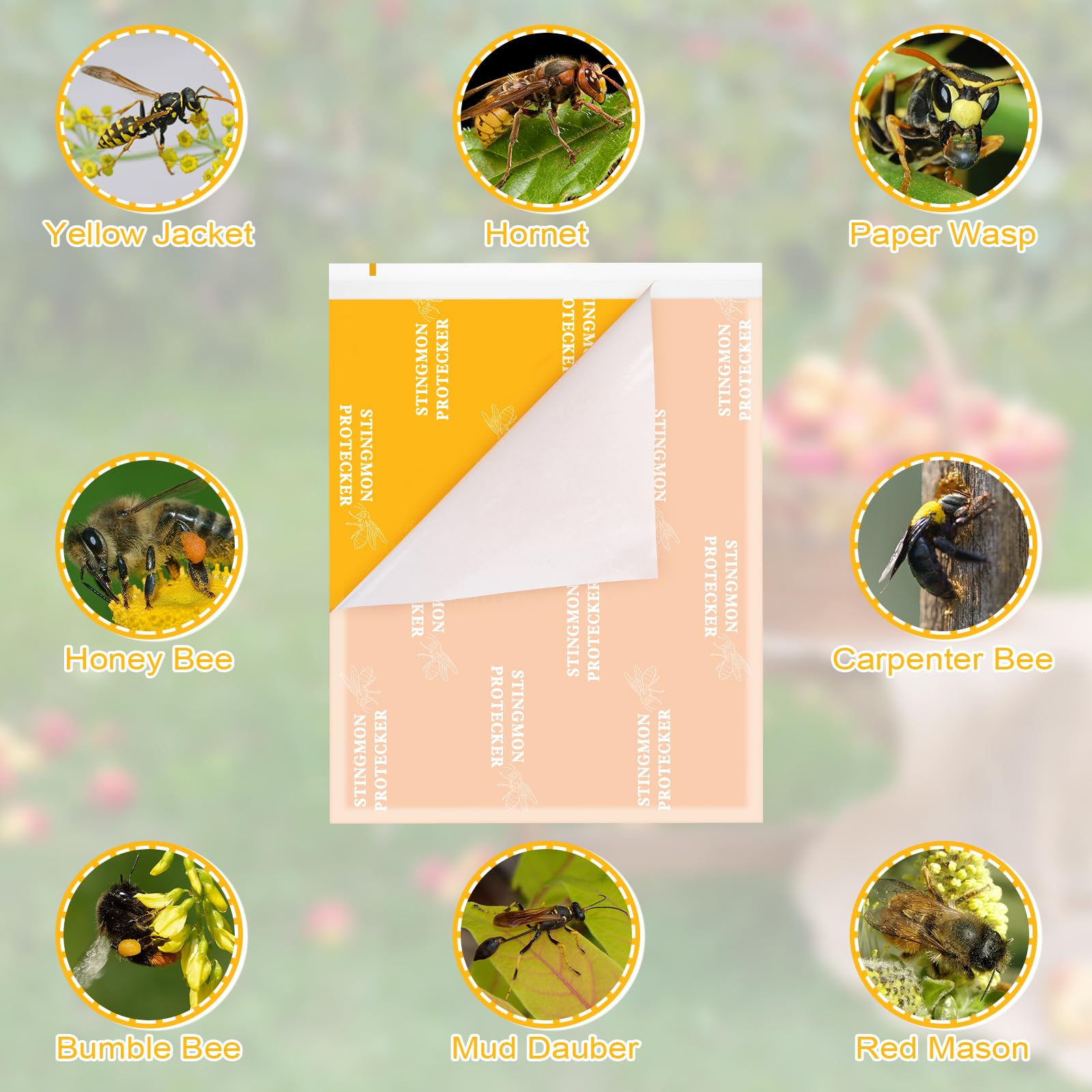 4 Pack Sticky Wasp Traps Outdoor Hanging, Carpenter Bee Traps for Outside, Yellow Jacket Traps Hornet Trap Bee Catcher Killer