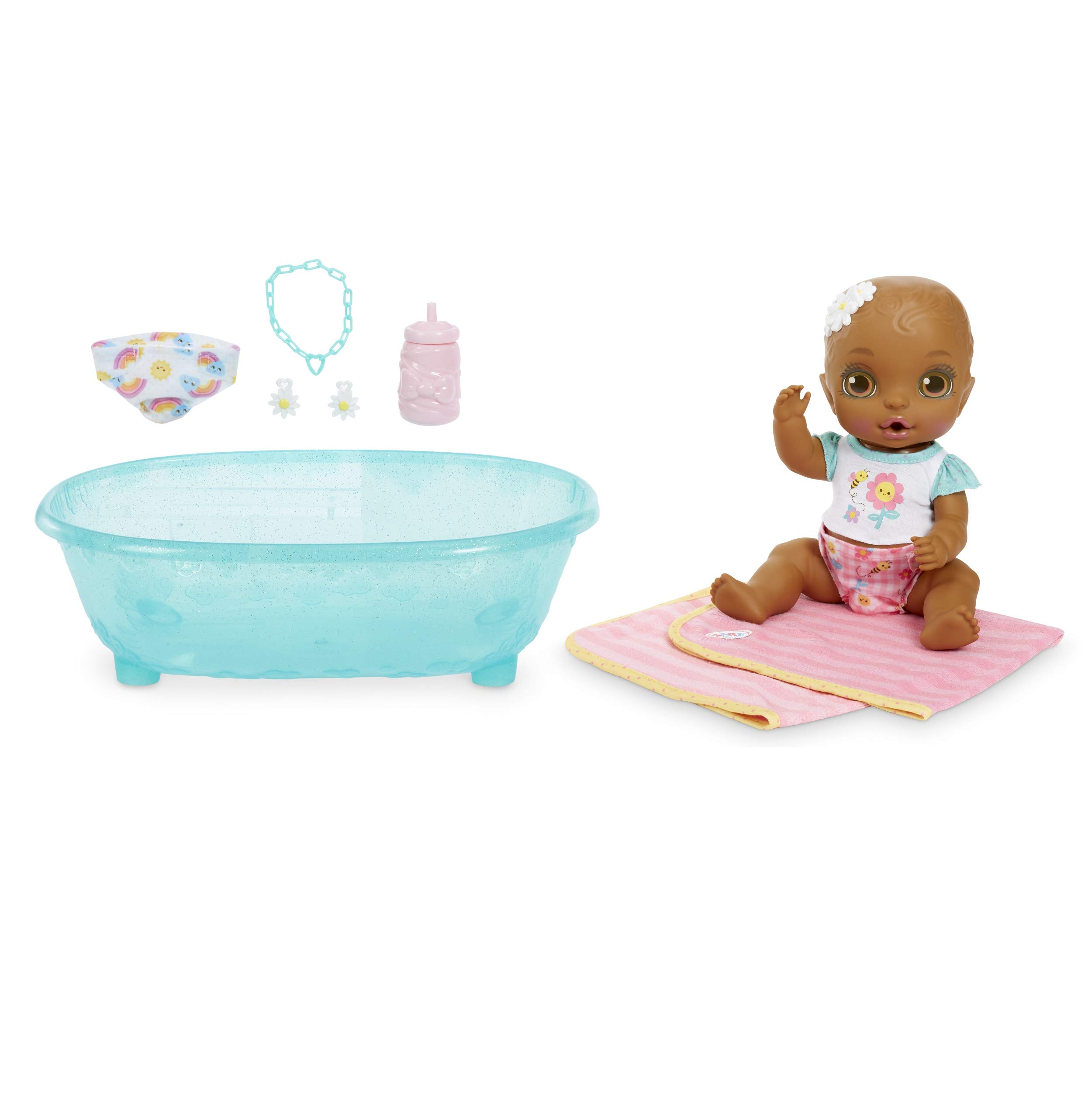 Baby Born Surprise Bathtub Surprise Pink Swaddle Daisies, Multicolor