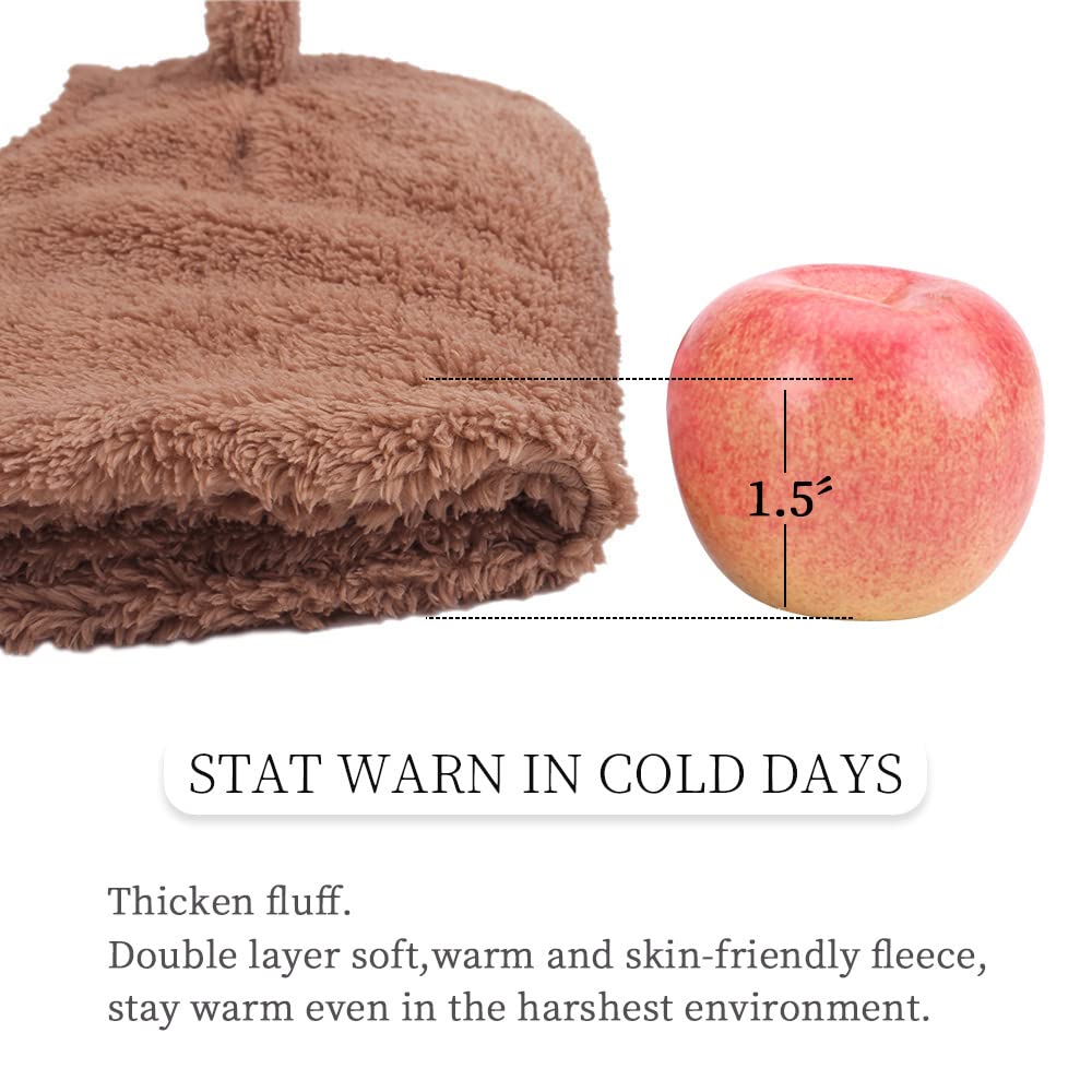 Baby Girls Boys Winter Warm Scarf Hat Kids Thick Earflap Hood Cap with Ear 6M-7T (Khaki,S)