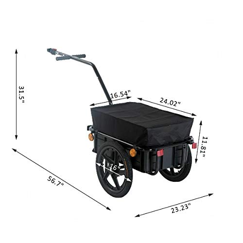 2-in-1 Multi-use Bicycle Cargo Trailer And Pull Cart With Removable Cargo Compartment And Seat Post Mount For Easy Attachment And Removal Ideal For On The Go Use Shopping Trips Or Outings To The Beach