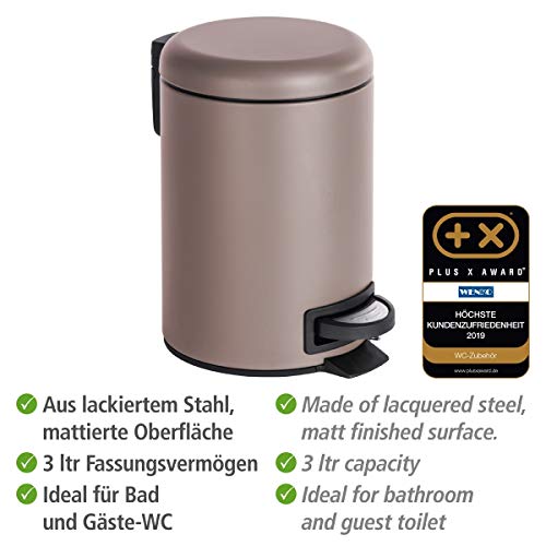 Anatomicline WENKO Pedal bin Leman Taupe, 22.5 x 17 x 25 cm, Beige