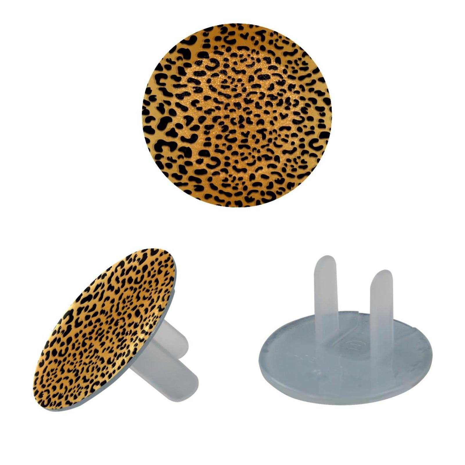 24 Pack Leopard Print Background Outlet Covers Baby Proofing Plug Covers