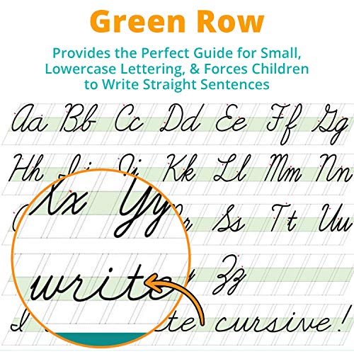 Channie's Visual Cursive Notebook 120Pages Easy to learn Practice Cursive Size 8.5” x 11”