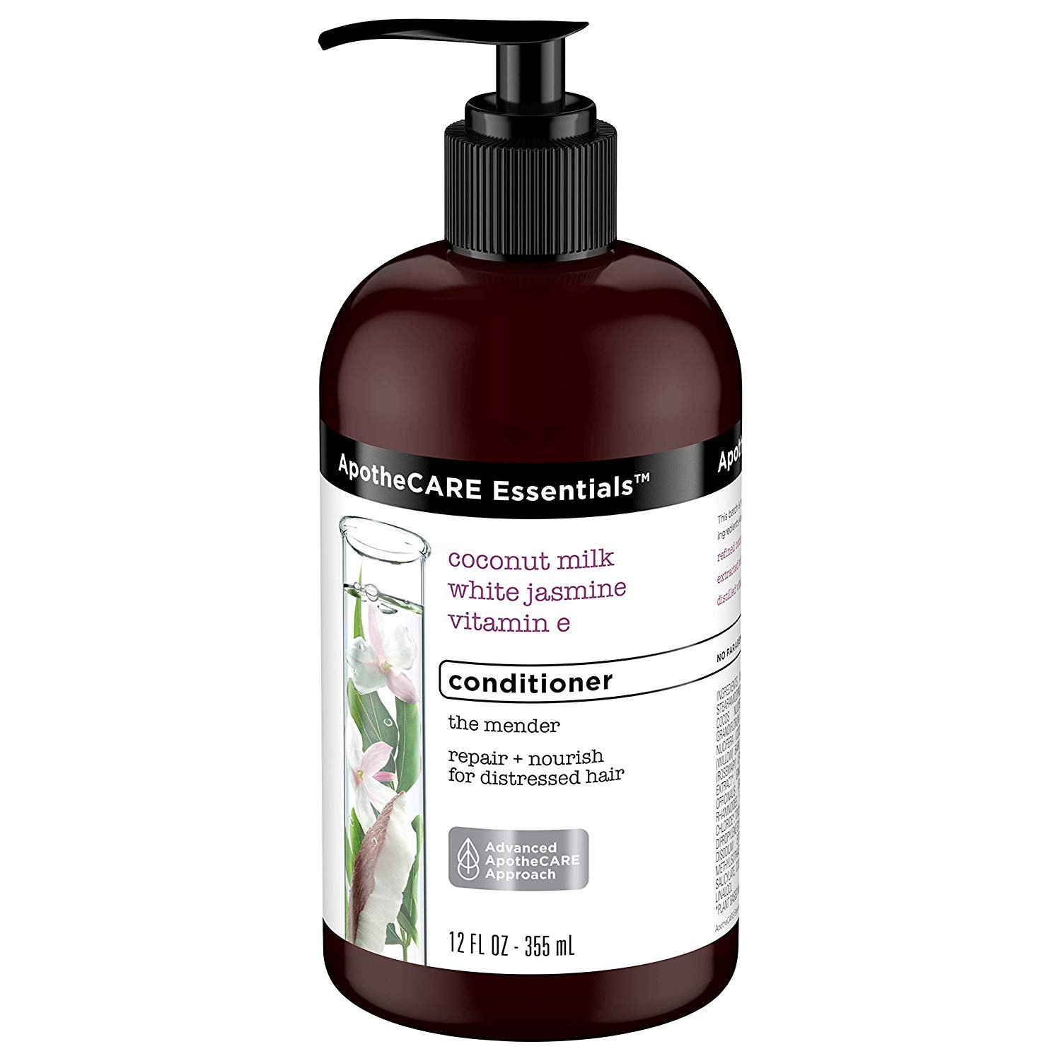 ApotheCARE Essentials Conditioner - The Mender - Coconut Milk, White Jasmine, Vitamin E - Net Wt. 12 FL OZ (355 mL) Per