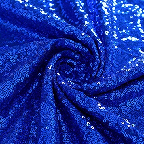 Pardecor Sequin Fabric by The Yard Glitter Fabric 1 Yard Little Mermaid Fabric Mesh Fabric Sequence Fabric Linen Material Fabric for Sewing Sparkle Cloth Fabric (1 Yard, Royal Blue)