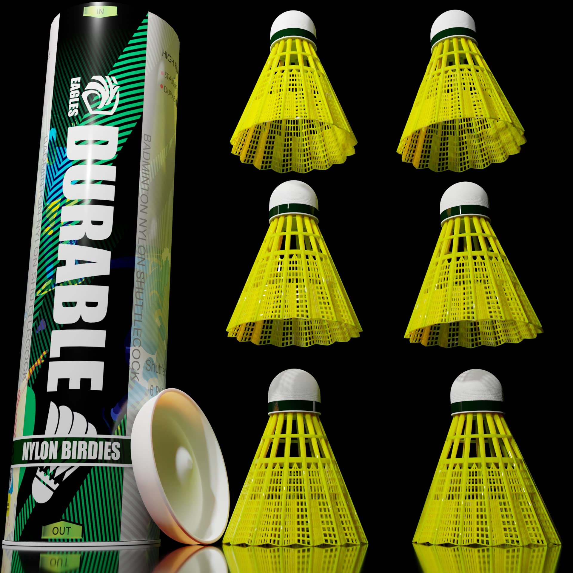 24 Pack Nylon Badminton Birdies - Bedminton Shuttlecocks for Baseball/Softball Batting Training - Birdie Ball for Indoor and Outdoor Matches ~ Highly Stable & Durable Shuttle Balls (24 PACK WHITE)