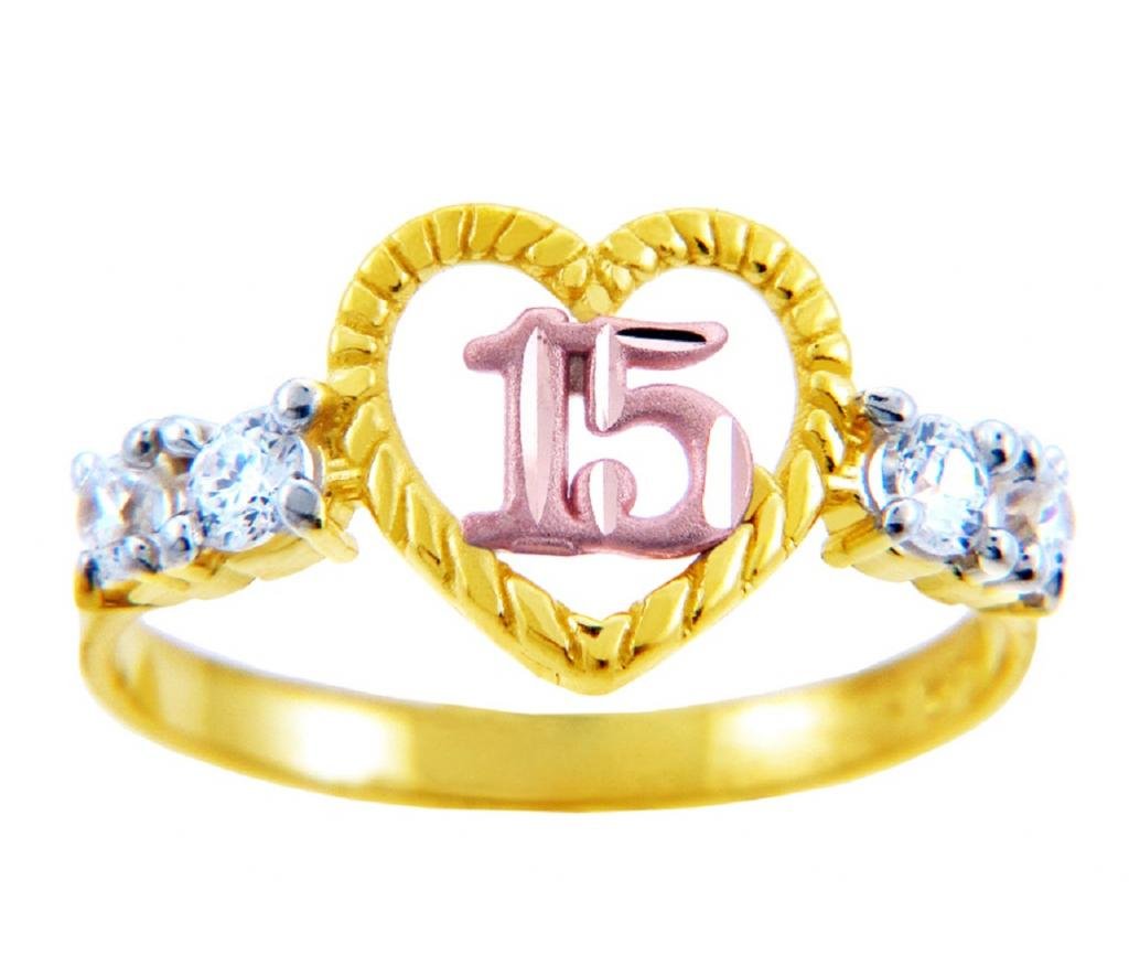 15 Años Ring - Quinceanera Ring with Cubic Zirconia (10k) (9)
