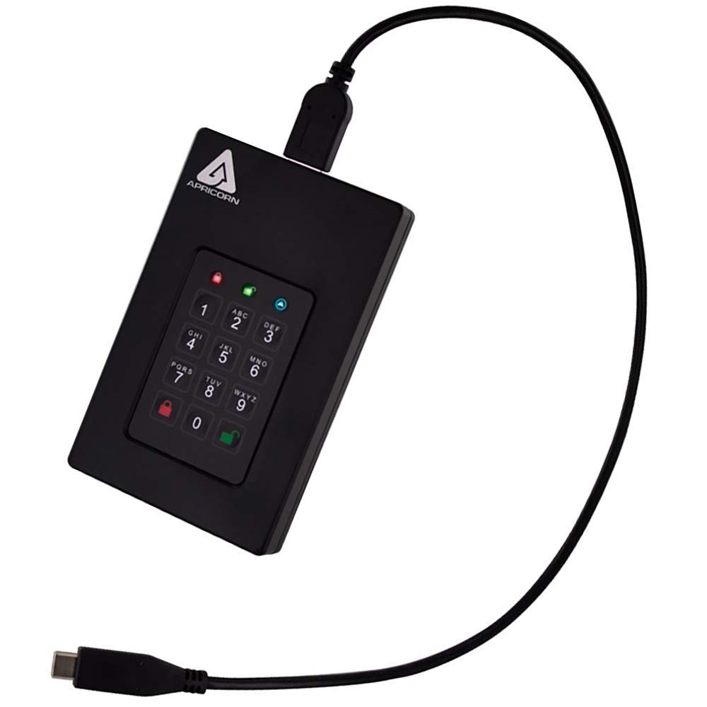 Apricorn 2TB Aegis Fortress L3 - FIPS Validated, SSD USB 3.0 Hardware Encrypted Portable Drive