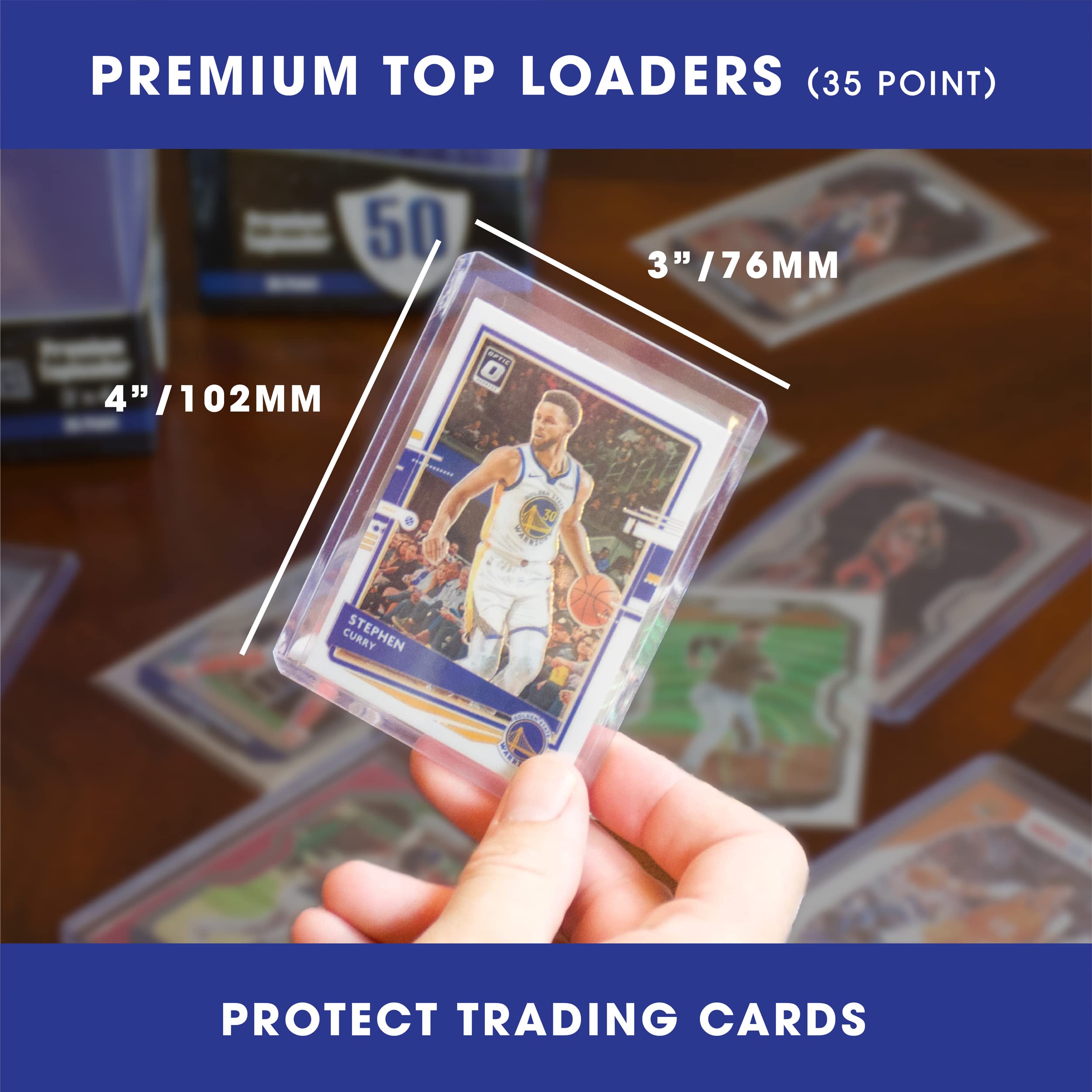 Astral Protect Top Loaders for Cards, Premium Toploader (50 Pack, 35pt, 3" x 4") Baseball Card Protectors Hard Plastic Toploader Card Protectors Hard Card Sleeves, Sports, Baseball Card Sleeves