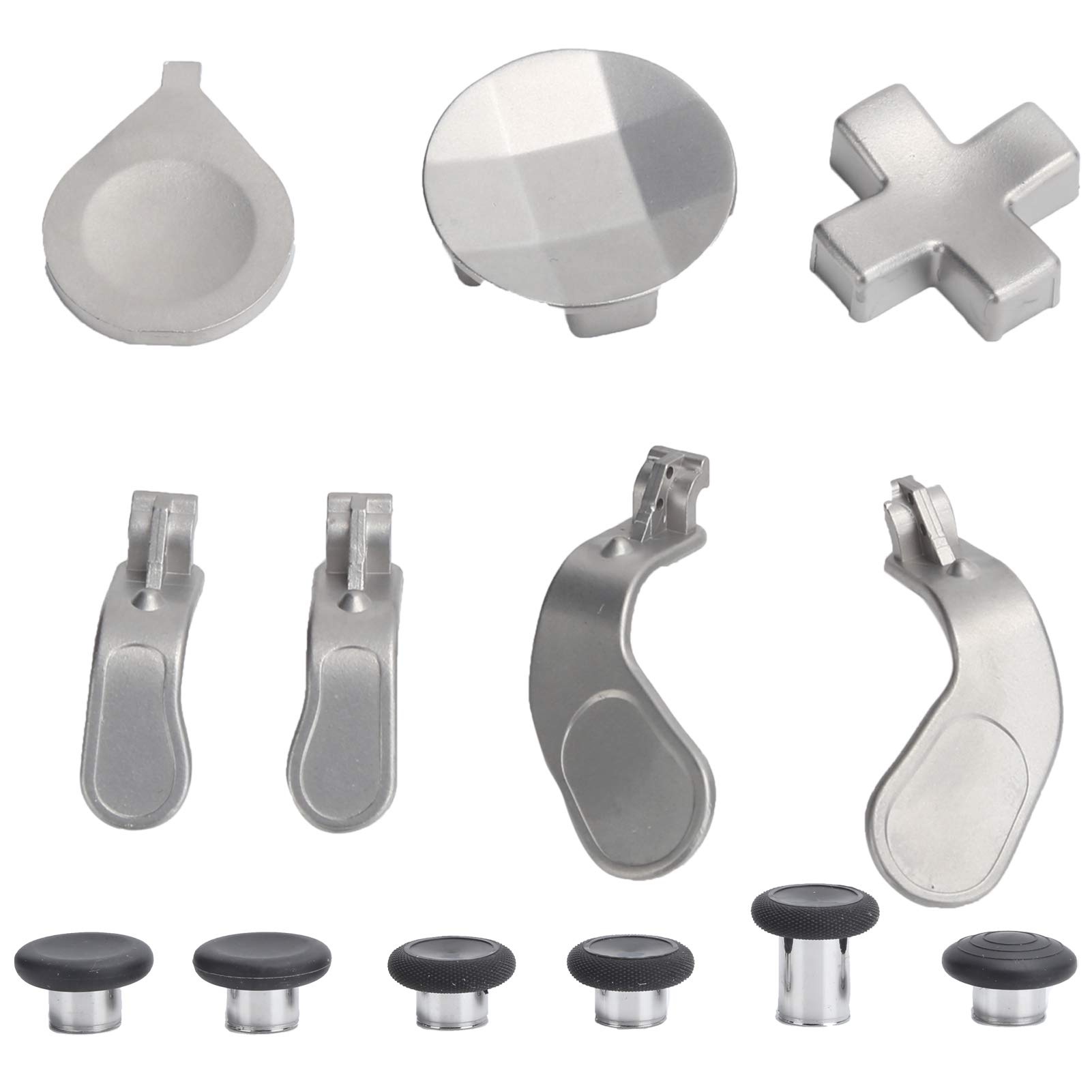 13 in 1 Metal Thumbsticks for ONE Elite Series 2, Replacement Buttons Kit Includes 6 Thumbsticks, 7 Metal Button, 1 Bag, Game Controller Button Paddles Set