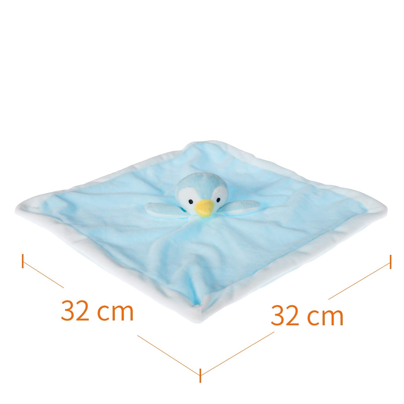 Apricot Lamb Luxury Snuggle Plush Cute Penguin Infant Stuffed Animals Security Blanket Nursery Character Blanket (Blue Penguin, 14 Inches)