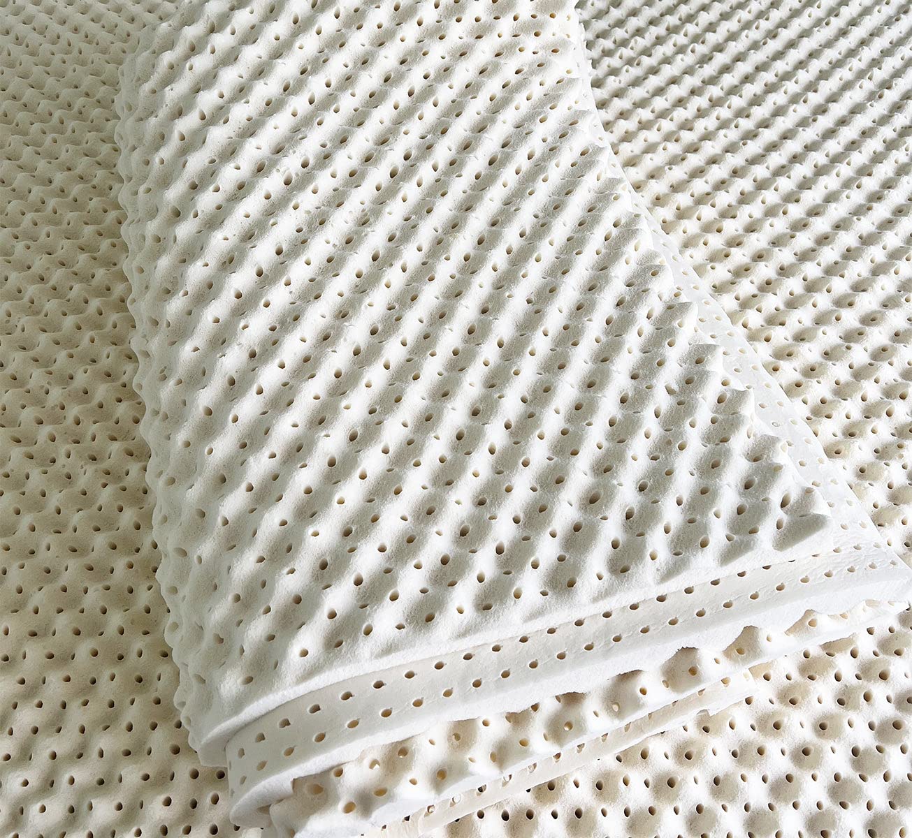2.4" Green Natural Organic Egg Crate Latex Mattress Topper Twin XL Size - Soft Plush Pillow Top - GOLS Certified Convoluted Foam - Pressure Point Back Pain Relief Sleep Cool Bed Pad