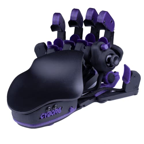 AZERON Cyborg Gaming Keypad – One Handed for PC – with Analog Thumbstick and 29 Programmable Keys – 3D Printed Customized – for Righties (Galaxy Purple)