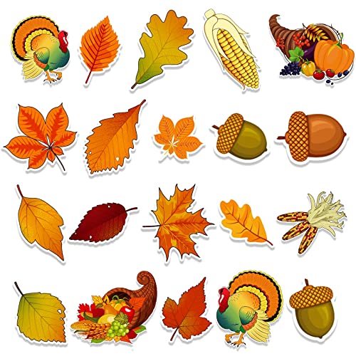 60 Pieces Thanksgiving Fall Autumn Classroom Bulletin Board Decorations Turkey Cutouts Maple Leaves Cutouts Corn Cutouts Acorn Cutouts for Thanksgiving Fall Classroom Wall Chalkboard Decor