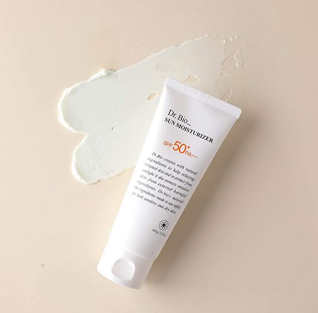 Dr. Bio Sun Moisturizer 100 g Body and Face Moisturizer Cream with SPF 50+ PA++++ Niacinamide & Vitamin E | Sun Block Korean Moisturizer for Sensitive Skin | Face Body Lotion with SPF Sun Skin Care