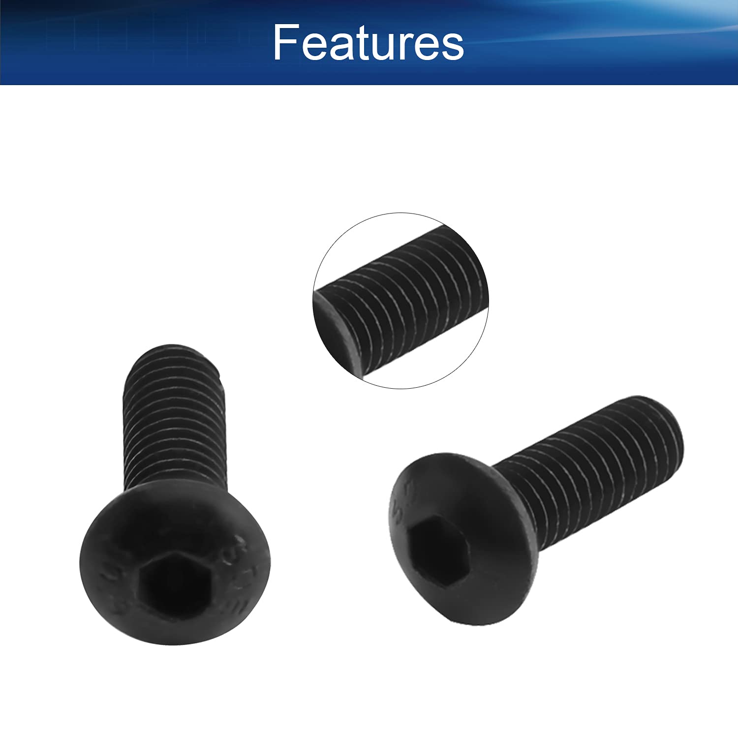 Yinpecly M4x12mm Hex Socket Head Machine Screws Carbon Steel Inner Hex Socket Round Head Screw Fasteners Furniture Bolts Black Tone 50Pcs