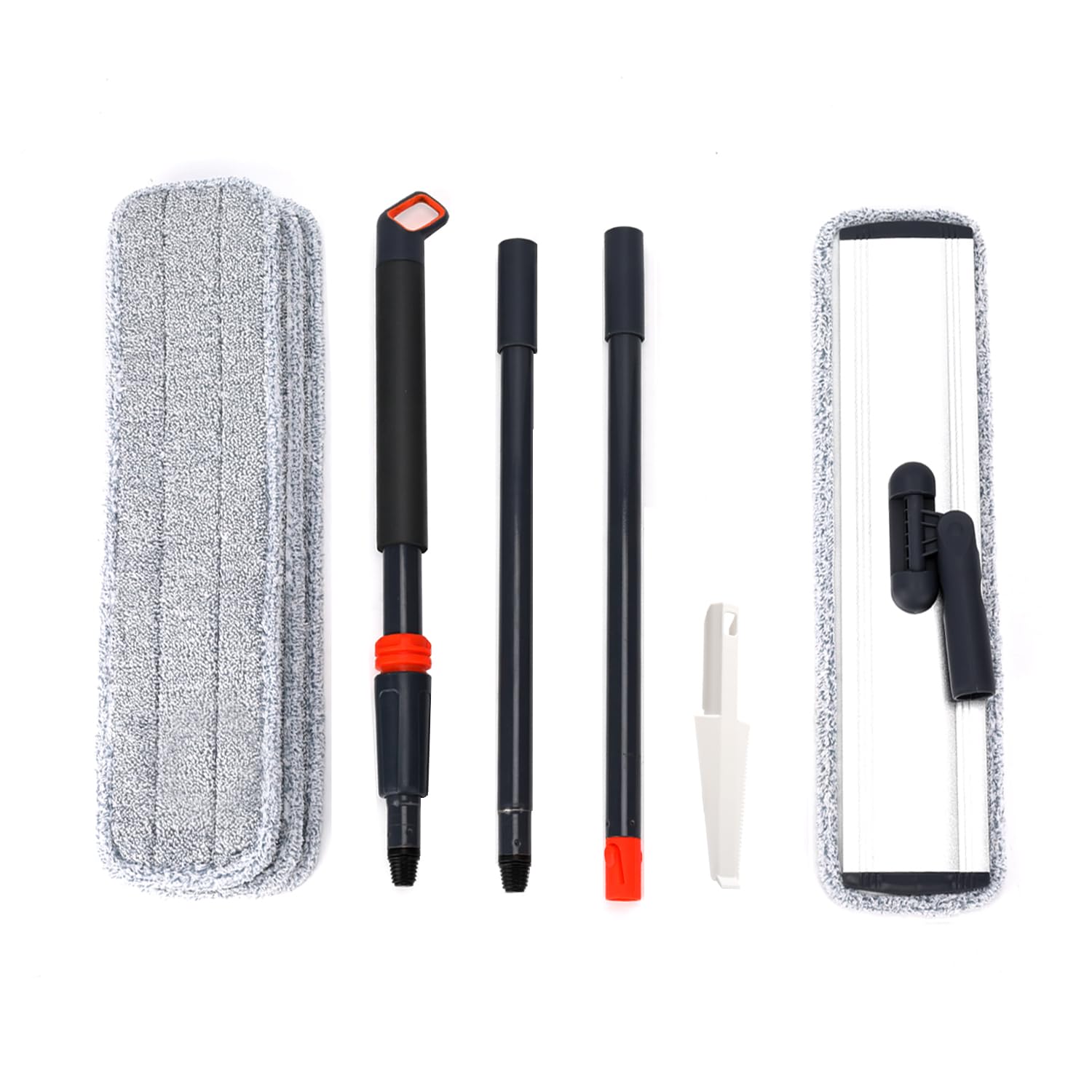 18 Professional Microfiber Mop Large Flat Mops for Floor Cleaning 4 Reusable Washable mop Pads Hardwood Cleaning System Wet and Dust Mop with 61in Long Stainless Steel Handle