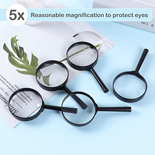32Pcs Magnifying Glass for Kids, Hand Lens Portable Magnifying Glasses for Science Class, Outdoor Activities, Party, Reading IRCHLYN (Black)