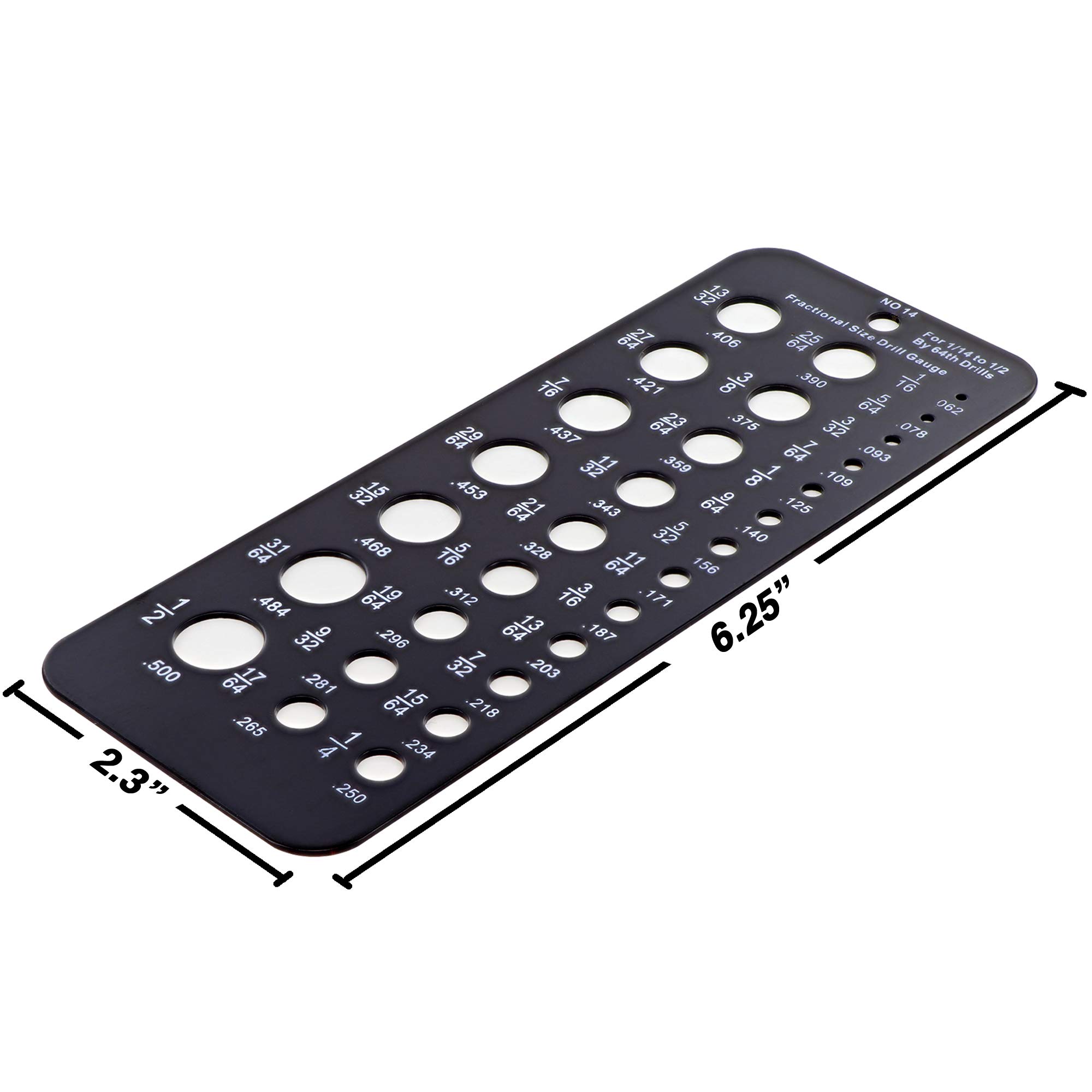 Drill Bit Gauge Hardened Plate Heavy Duty Nut Bolt Thread 29-Hole Screw Drill Bit Wire Gauge Metal Drill Bit Organizer Screw Checker Thread Gauge Black By - RamPro