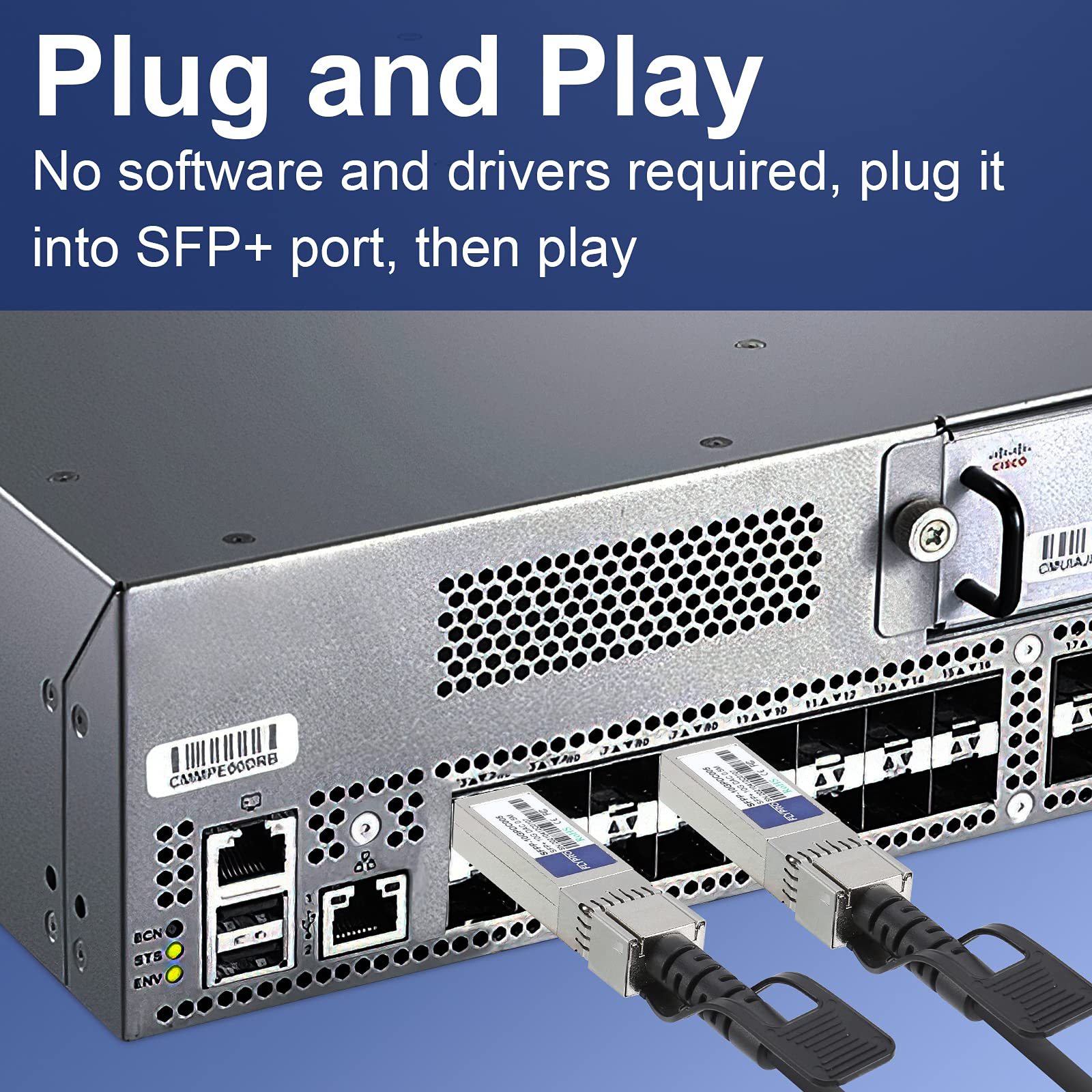 FLYPROFiber- 0.5m(1.6ft) SFP+ Cable, 10G DAC Cable, SFP to SFP Twinax Passive Cable for Cisco SFP-H10GB-CU0.5M, Ubiquiti, Netgear, Mikrotik, Supermicro | Length Options: 0.5m-7m