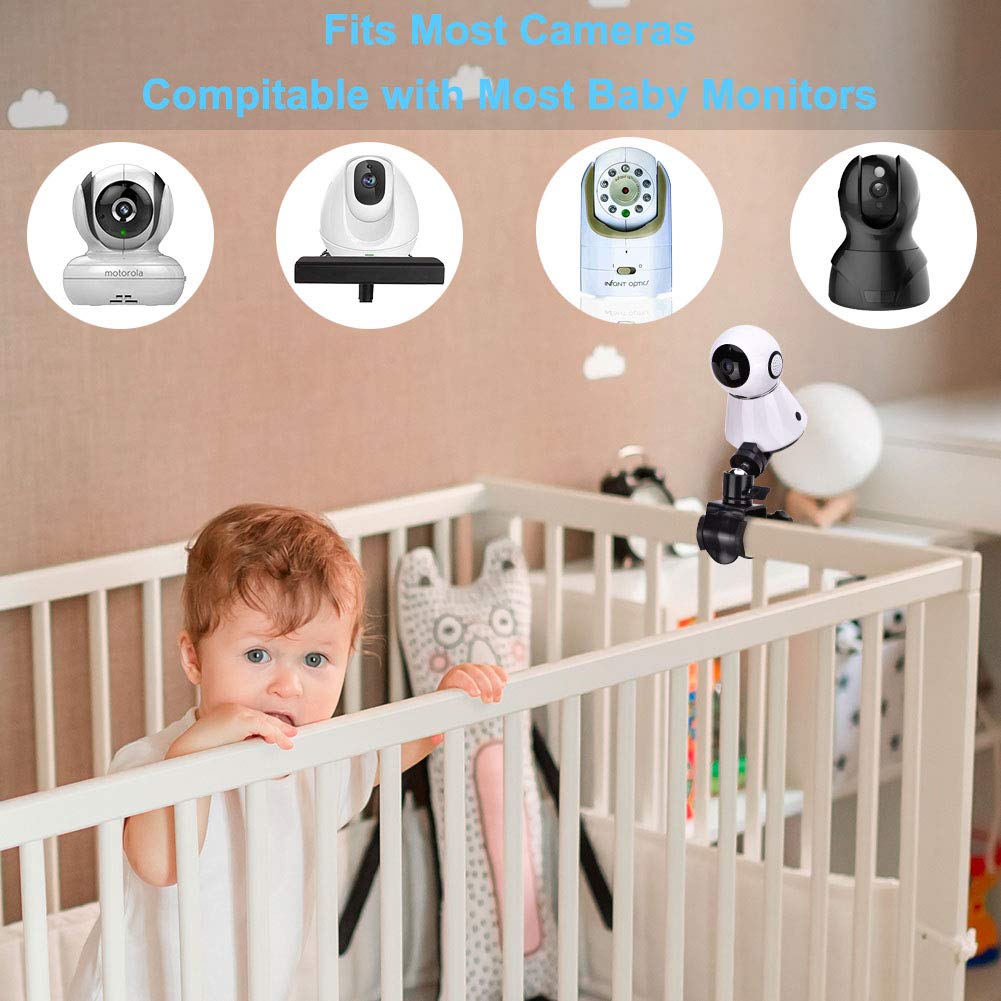Baby Monitor Mount Bracket, Adjustable 360 Degrees Flexible Yet Sturdy Portable Baby Monitor Camera Mount Bracket
