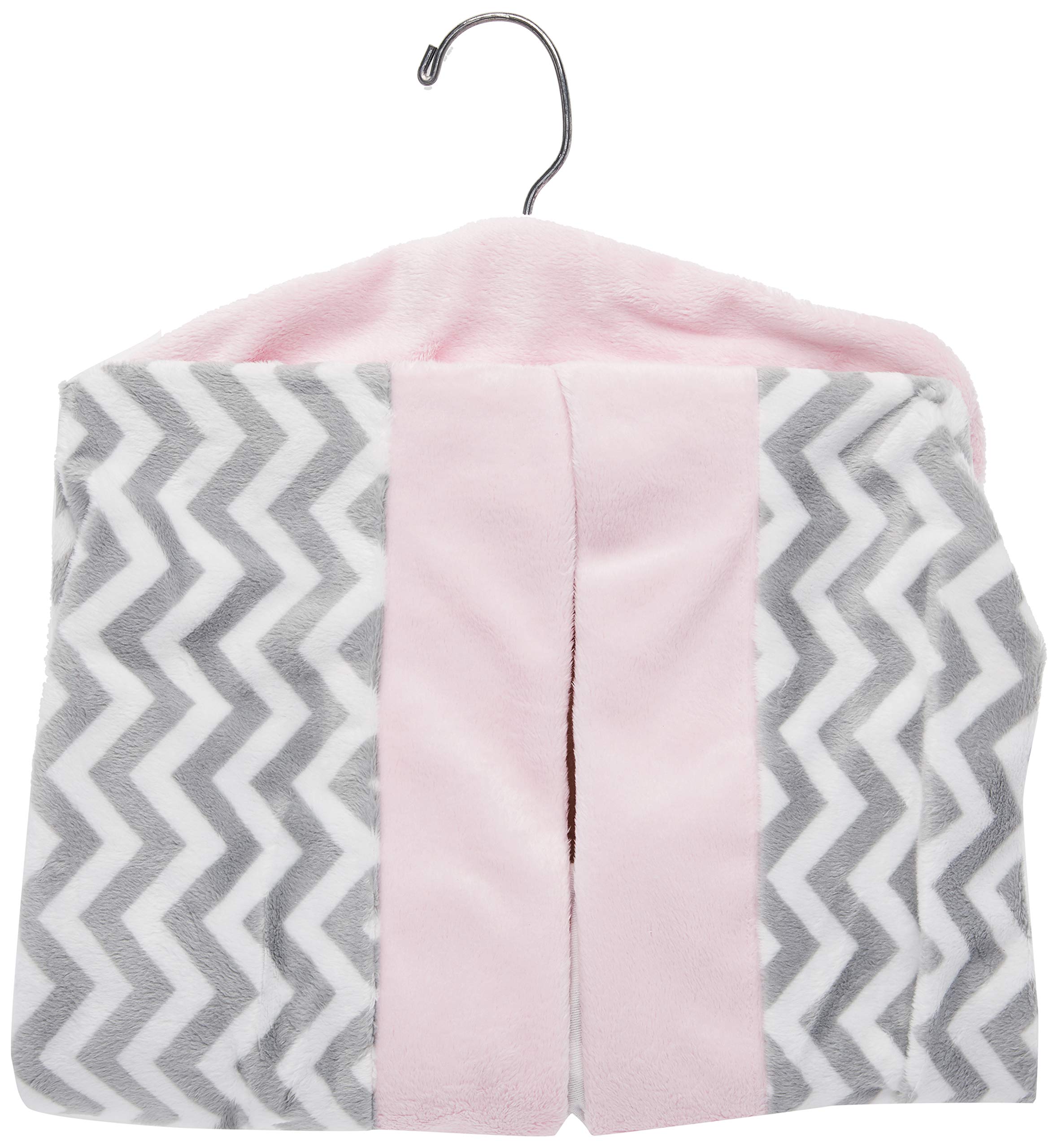 Baby Doll Bedding Minky Chevron Diaper Stacker, Pink