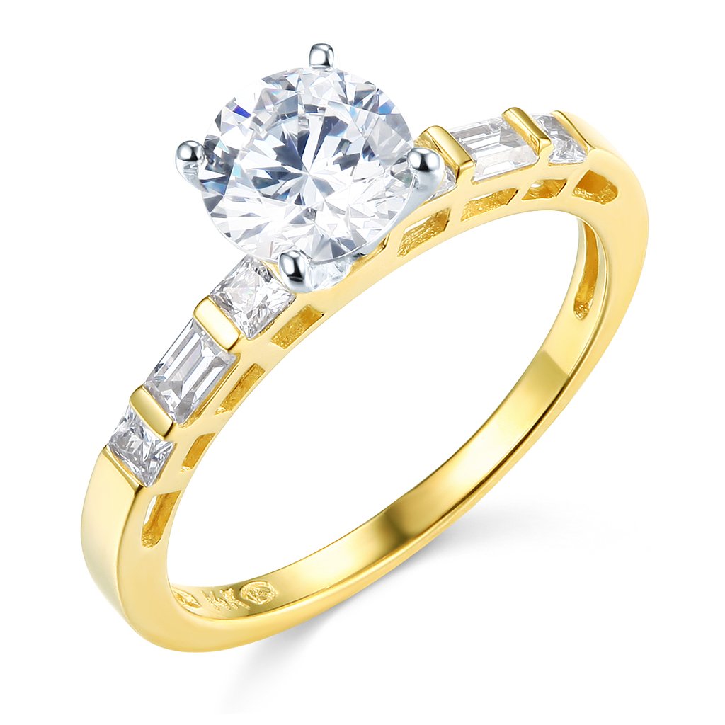 14k Yellow Gold Wedding Engagement Ring - Size 5.5