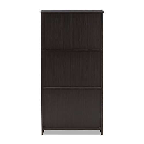Baxton Studio Carlingford 2 Shelf Bookcase in Dark Brown