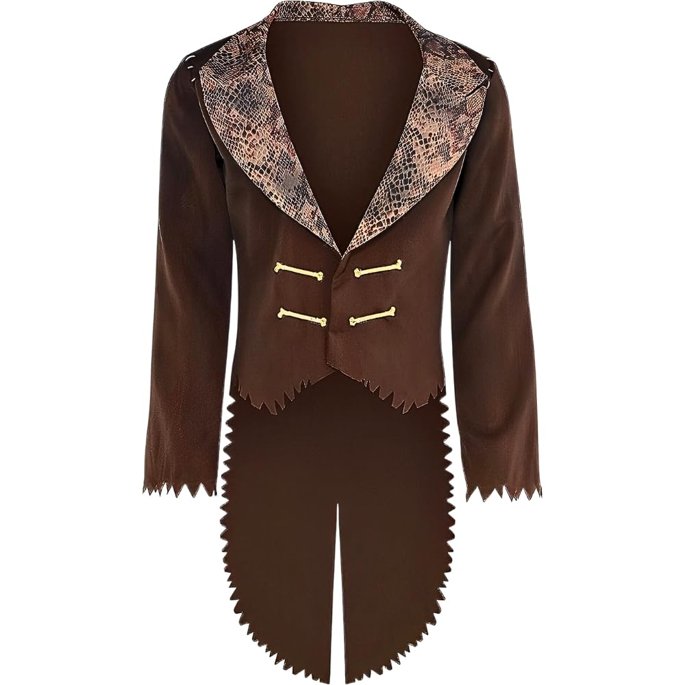 Amscan Witch Doctor Jacket Man - Small/Medium - Enchanting Brown Fabric - Perfect for Halloween & Themed Parties, 1 Pc.
