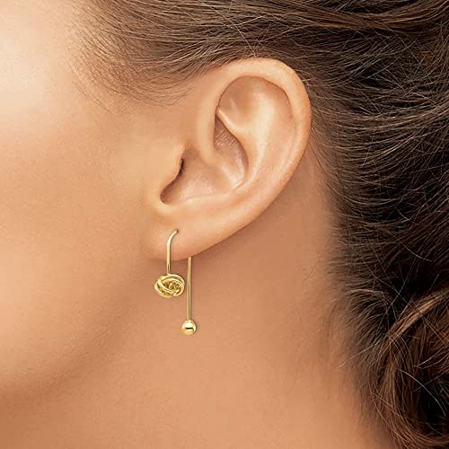 14K Love Knot w/Screw End Threader Earrings 28.34mm style YE1895