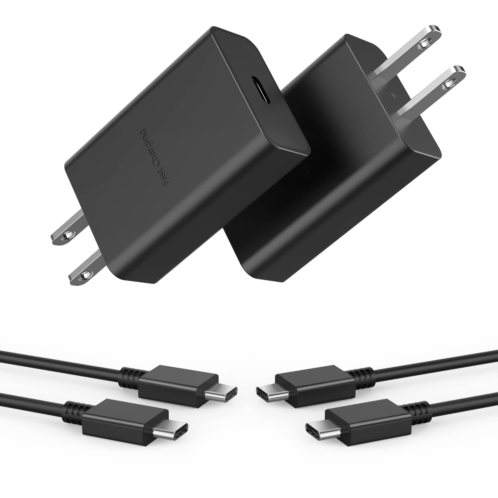 15W USB C Charger, 2 Pack 15W Wall Charger Type C with 6.6ft USB-C Fast Charger Cable Compatible for Galaxy S22/S22+/S22 Ultra/S21/S20/S10/S9/S8, Note 20/Note 10, Z Fold3 and More