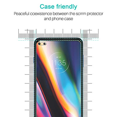 LK 3 Pack Screen Protector Compatible for Motorola Moto G 5G Plus/Moto One 5G/Moto One 5G UW Tempered Glass 9H Hardness, Case Friendly