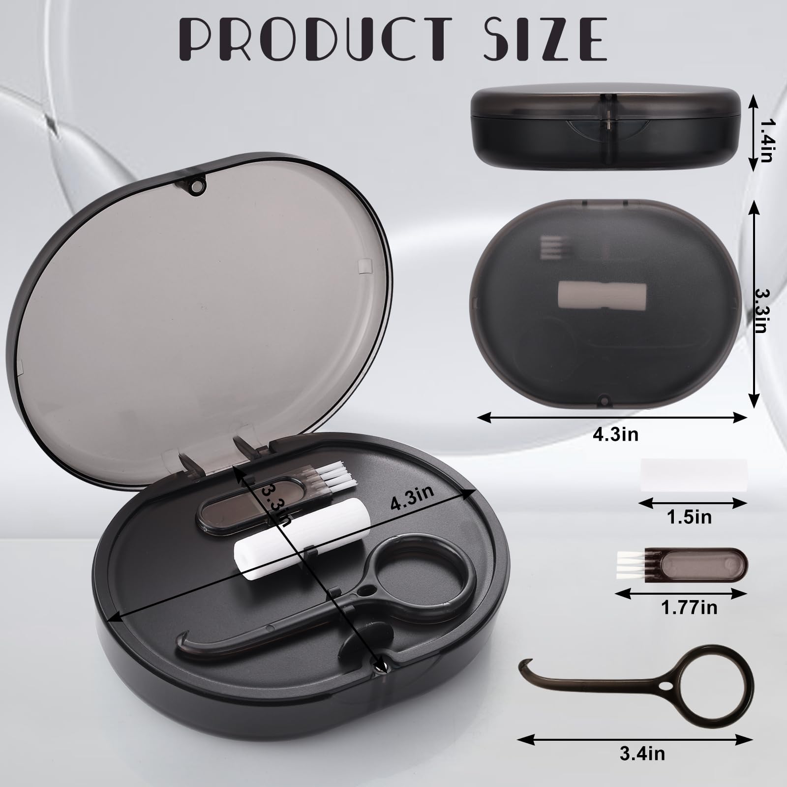 2 Pack Black New Double-layer Aligner Case with Belt Chewing,Removal Tool,Cleaning Brush,Built in Mirror Orthodontic Case