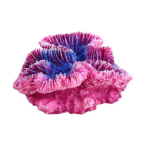 Danmu 1Pc of Polyresin Coral Ornaments, Aquarium Coral Decor 4 7/10" x 1 9/10" x 4 7/10" for Fish Tank Aquarium Decoration