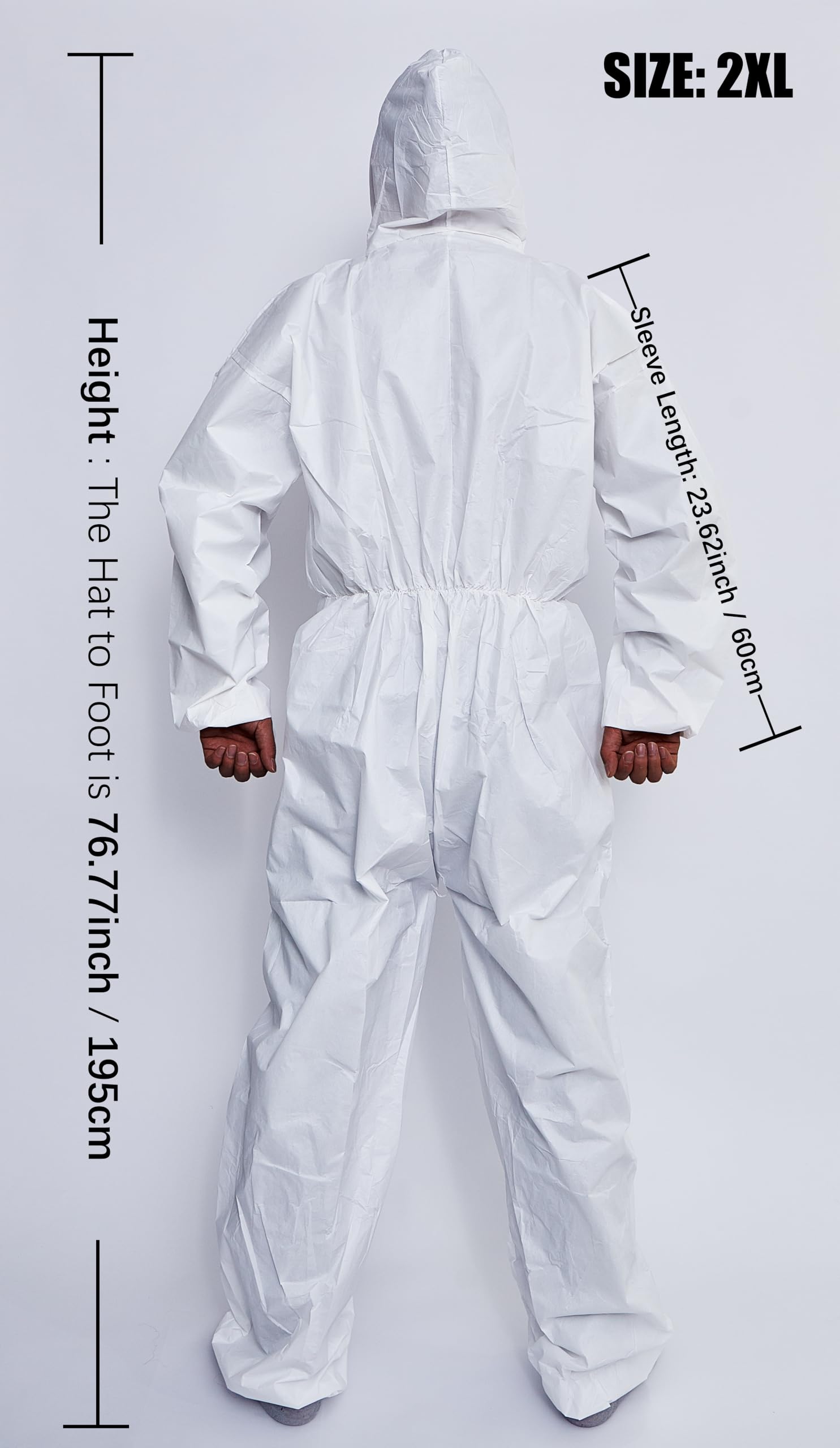 SYINE 3 Pack Large Disposable Protective Coverall Suit with Hood,Painters Coveralls,SF Material for Spray Painting Cleaning Work