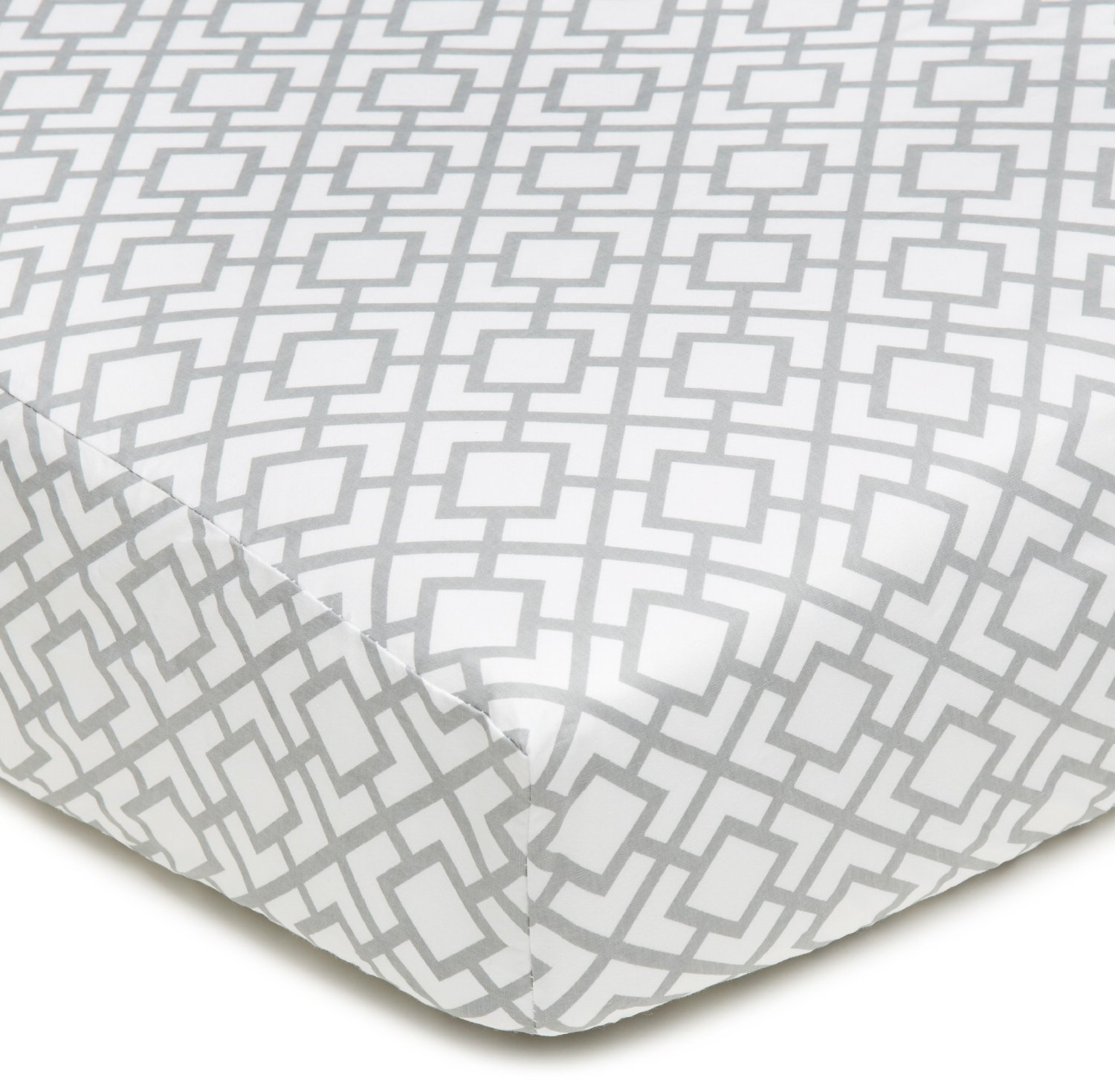 American Baby Company 100% Natural Cotton Percale Toddler Bedding Sheet Set, Gray Lattice, 3 Piece, Soft Breathable, for Boys and Girls