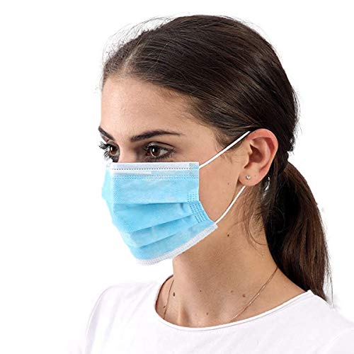 Lamy 50 PCS Face Masks Disposable for Protection Earloop Blue 3 Ply Breathable Face Mask for Man and Woman
