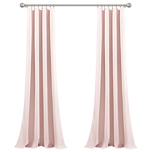 Lush Decor Pixie Fox Geo Blackout Window Curtain Panel, Single Panel, 52" W x 84" L, Pink - 100% Blackout Curtains - White & Pink Curtains for Kids & Baby - Geometric Dots - Bedroom & Nursery Decor