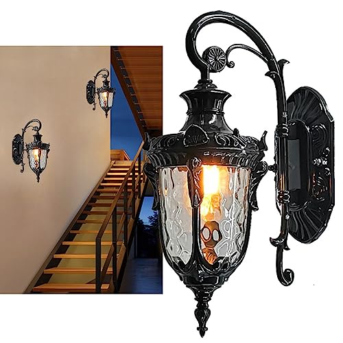 Bazargame Outdoor Wall Lantern,Outdoor Lighting Lantern Lamp,Dusk to Dawn Sensor Outdoor Wall Sconce,for Courtyard Garden House Garage Entrance