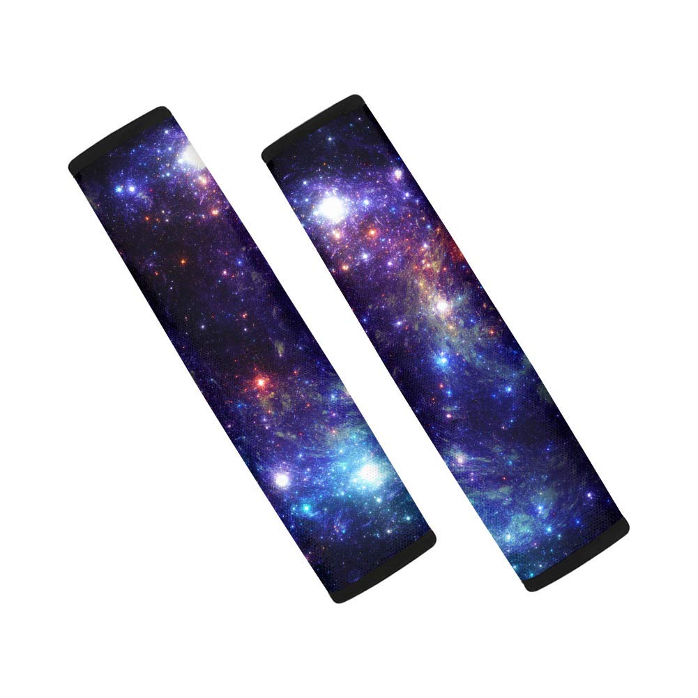 Xhuibop Galaxy Seat Belt Sets Covers for Adults Polyester Fabric Seat Belt Safety Covers for Kids Shoulder Strap Pads for Car Seat Machine Washable