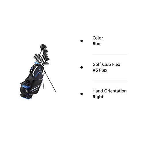 19 Piece Men's Complete Golf Club Package Set with Titanium Driver, 3 Fairway Wood, 3-4-5 Hybrids, 6-SW Irons, Putter, Stand Bag, 5 H/C's - Choose Options! (Regular Size, Special Ti-Face Driver)
