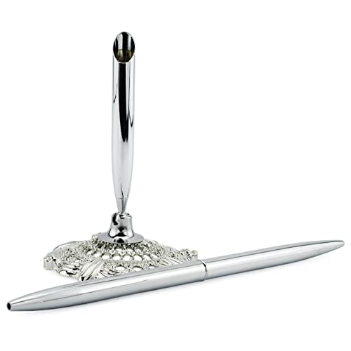 Cornucopia Funeral Guest Book and Pen with Stand Set, “Remembered with Love”