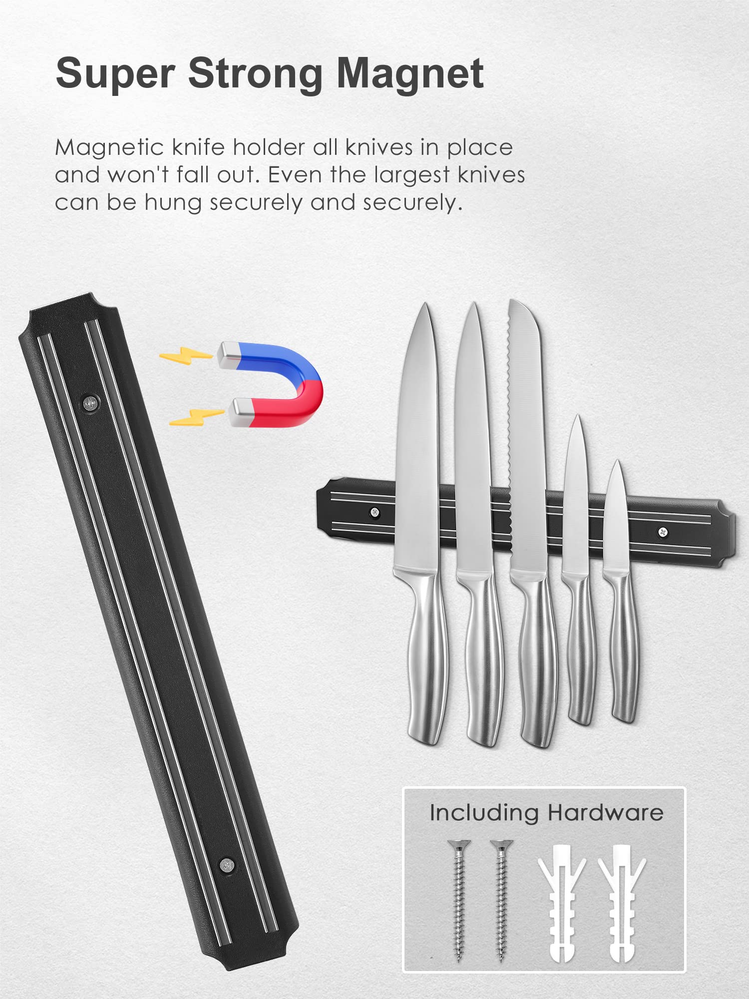 15 Pieces Kitchen Knife Set with Wooden Block Forged Premium German High Carbon Stainless Steel, Classic Triple Rivet Chef Knife, Super Sharp Knives, Perfect Cutlery Set Gift