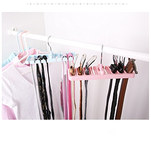 ArMordy(TM) Multifuction Storage Storage Rack Tie Belt Organizer Space Saver Rotating Scarf Ties Hanger Wardrobe Finishing Rack Space Saver[ blue ]