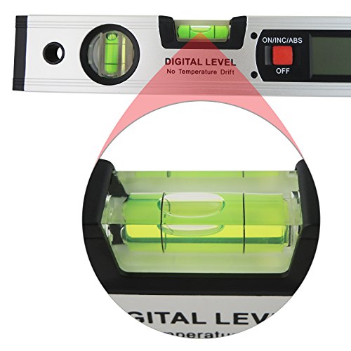 360° Digital Long Level Inclinometer Angle Finder Ruler Protractor 42cm with Magnets/Backlight/Vertical & Horizontal Spirit Bubble for Construction Carpenter Craftsman Renovation Home Professional