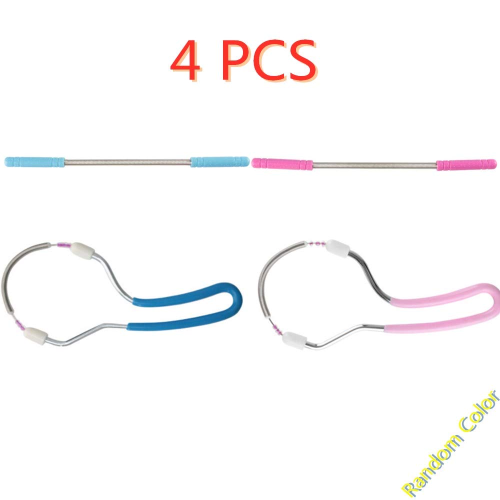 4 Pcs Facial Hair Remover Manual Epilator Spring Spring Face Hair Remover with Handle Hair Epilator Tool (Random Color)